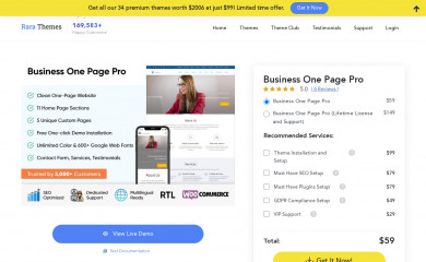 Business One Page Pro WordPress Theme - ThemeDetect.com